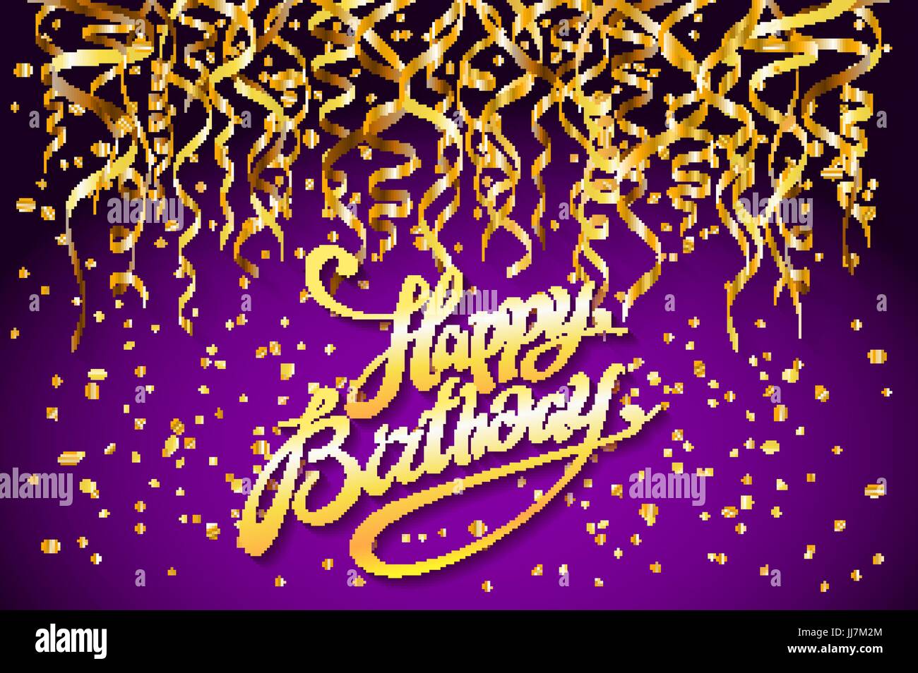 vector purple party background. Happy Birthday Celebration Design ...