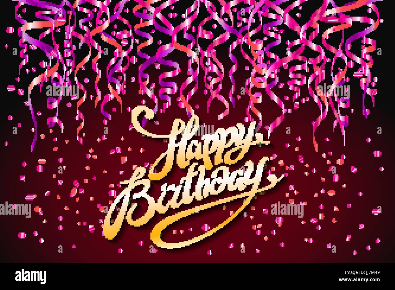 vector red party background. Happy Birthday Celebration Design, Vector ...