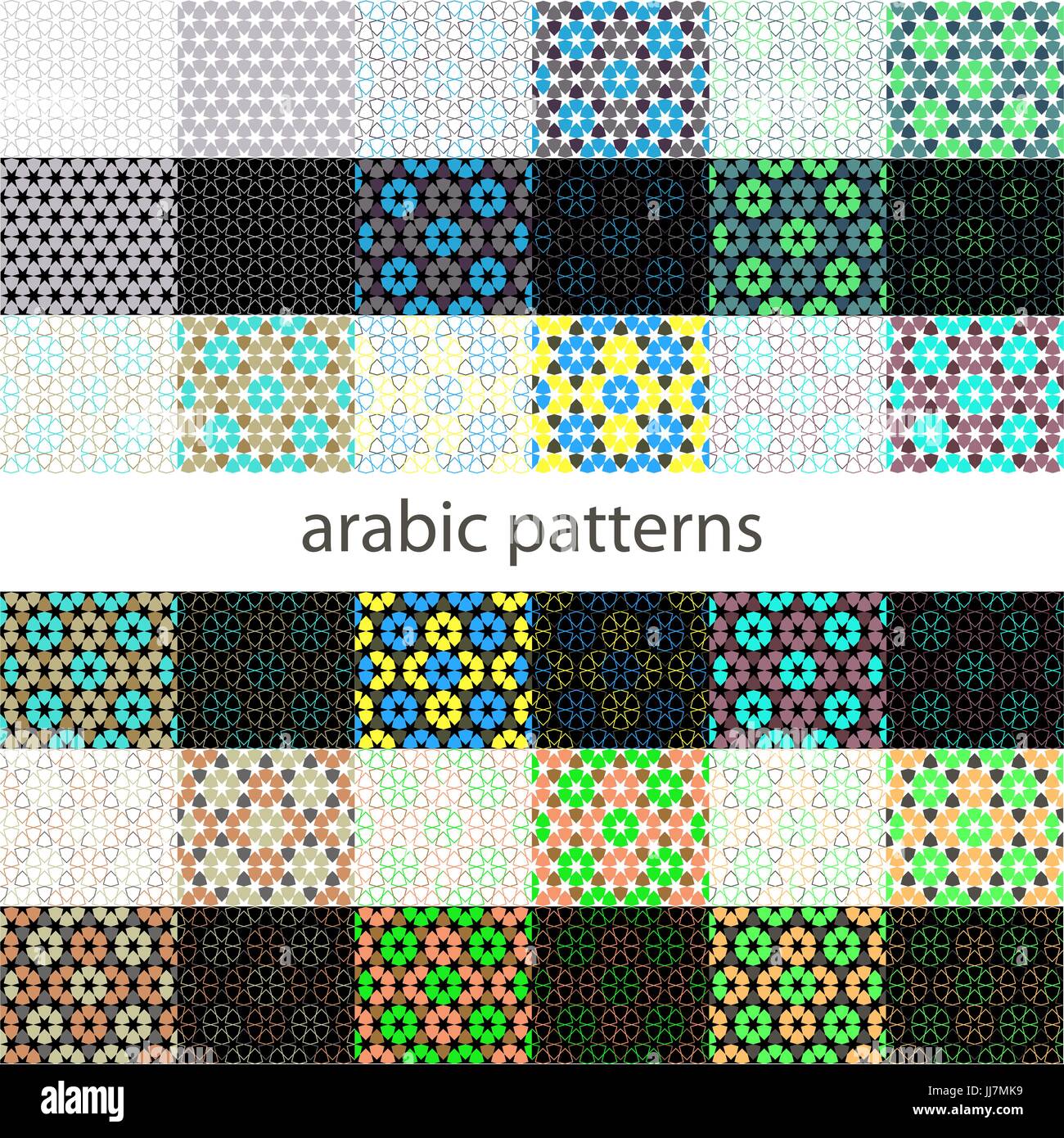 Seamless patterns Set in Moroccan style. Mosaic tile. Islamic ...
