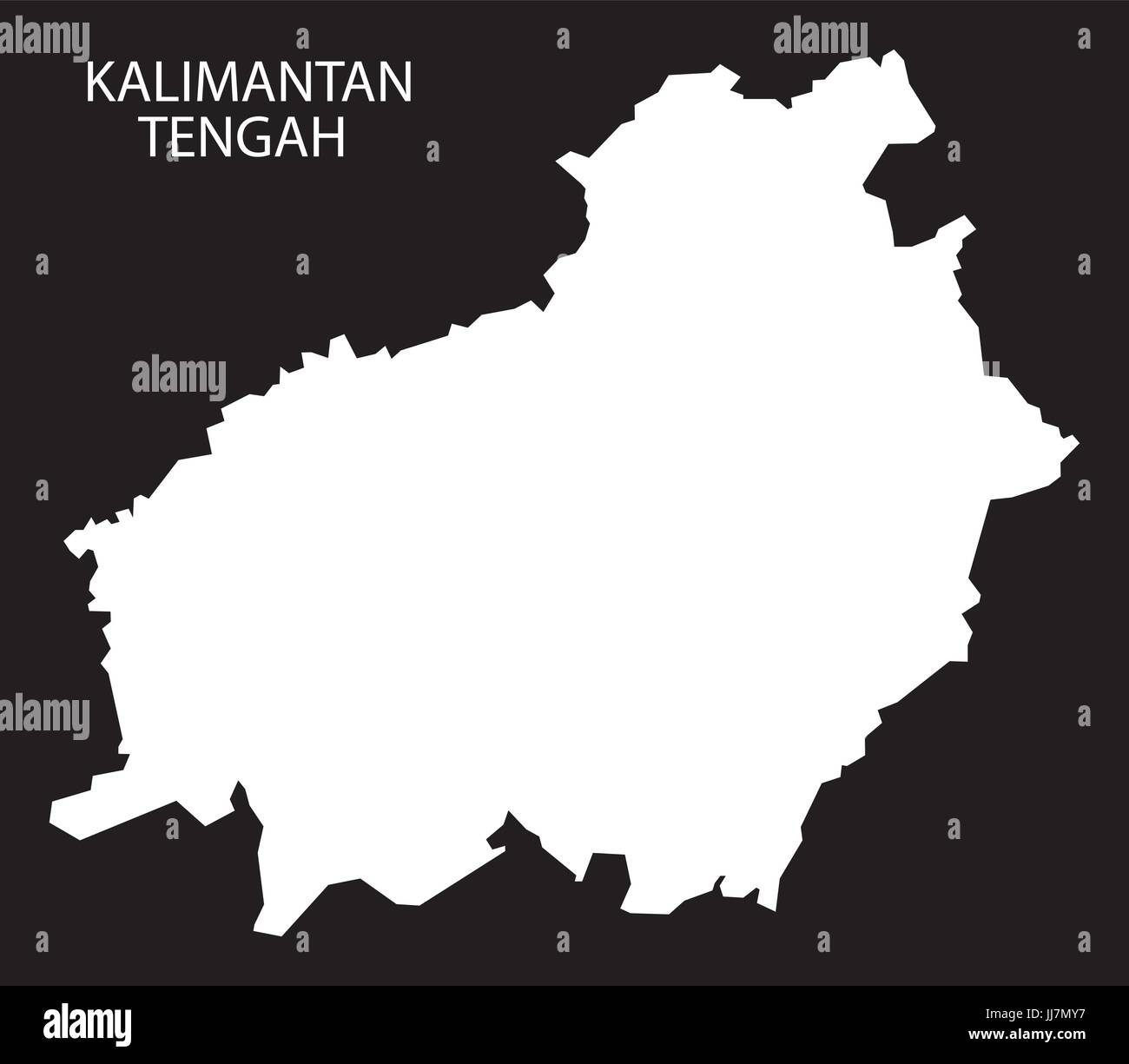 Kalimantan Tengah Indonesia map black inverted silhouette illustration ... Kalimantan Tengah Indonesia map black inverted silhouette illustration ...