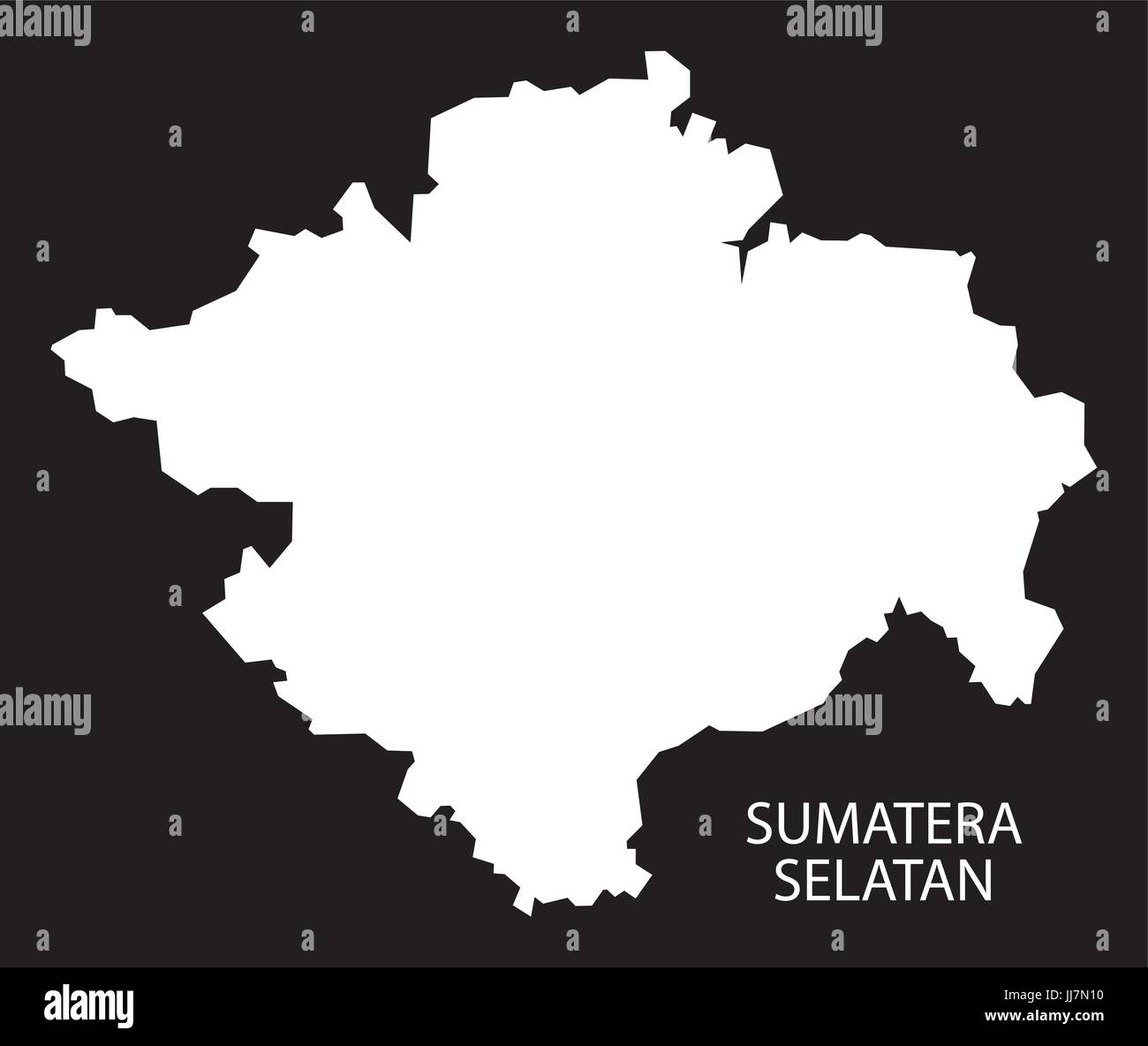 Sumatera Selatan Indonesia map black inverted silhouette illustration ... Sumatera Selatan Indonesia map black inverted silhouette illustration ...