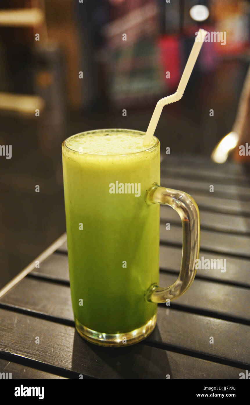 A glass of matcha (green tea) milkshake Stock Photo - Alamy