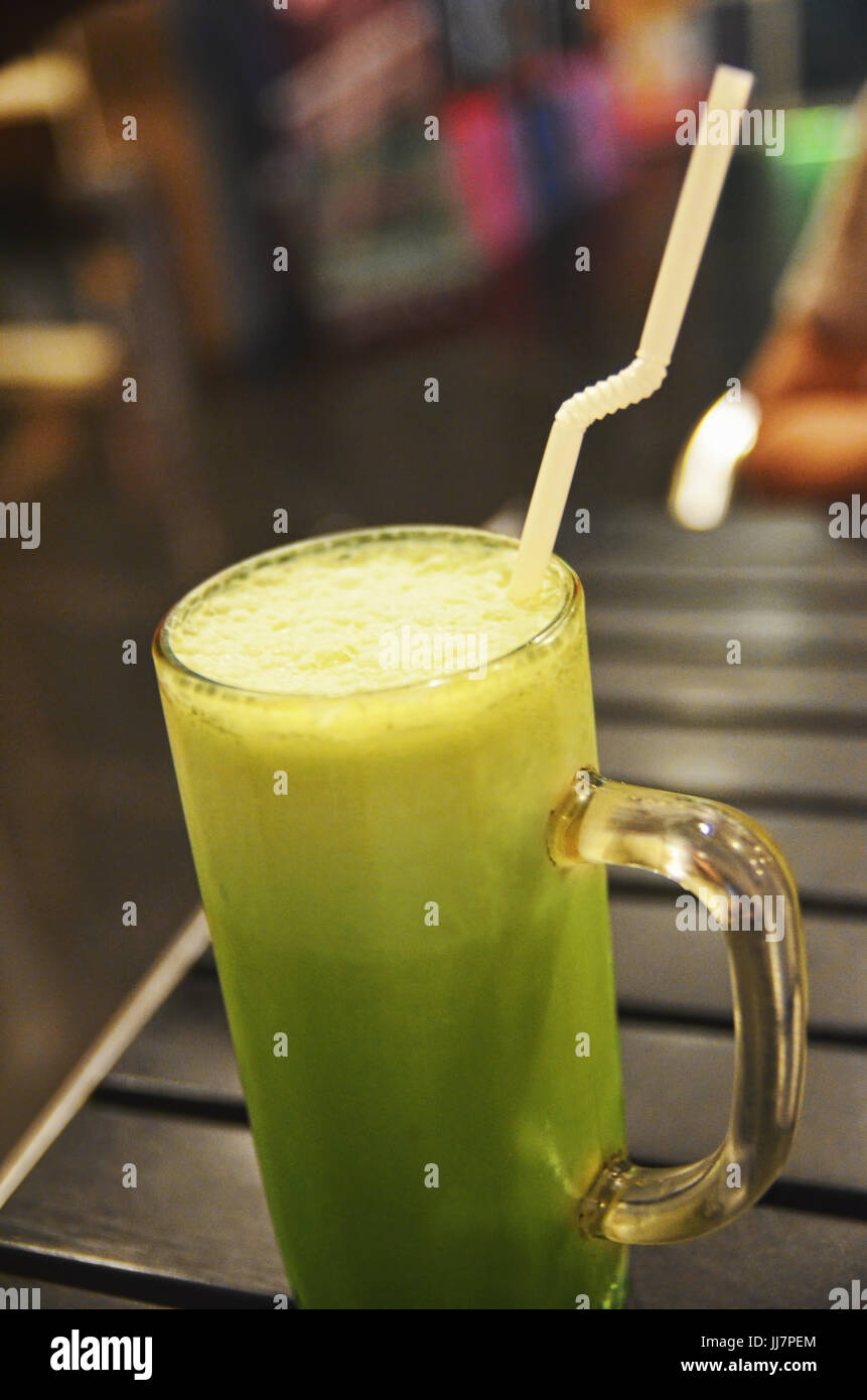 A glass of matcha (green tea) milkshake Stock Photo - Alamy