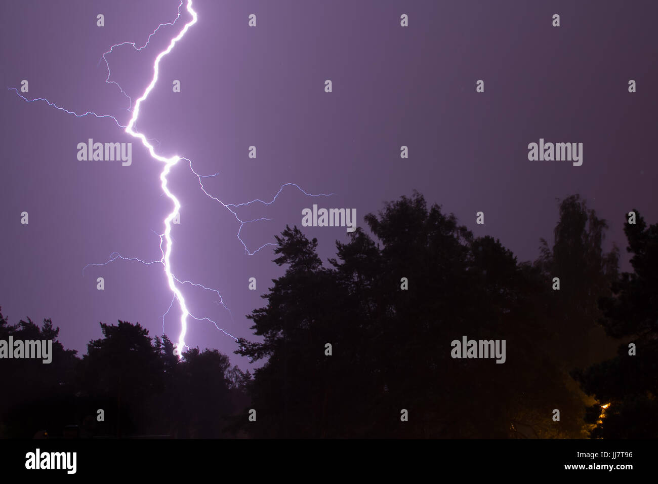 Thunder storm at night in the middle of summer Stock Photo - Alamy