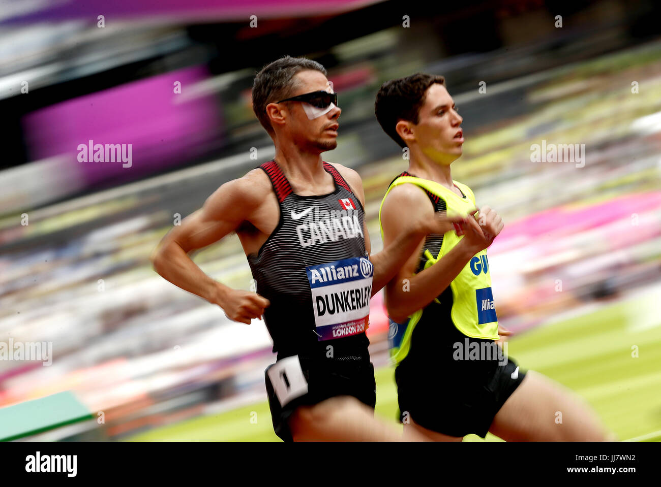 Canada's Jason Dunkerley (left) with guide Jeremie Venna (right) on the ...