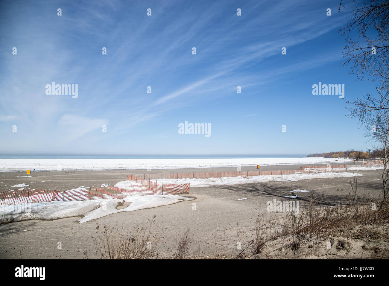 Snow on Beach Stock Photo - Alamy