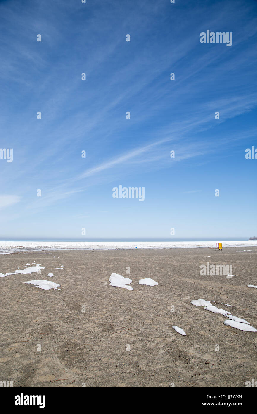 Snow on Beach Stock Photo - Alamy