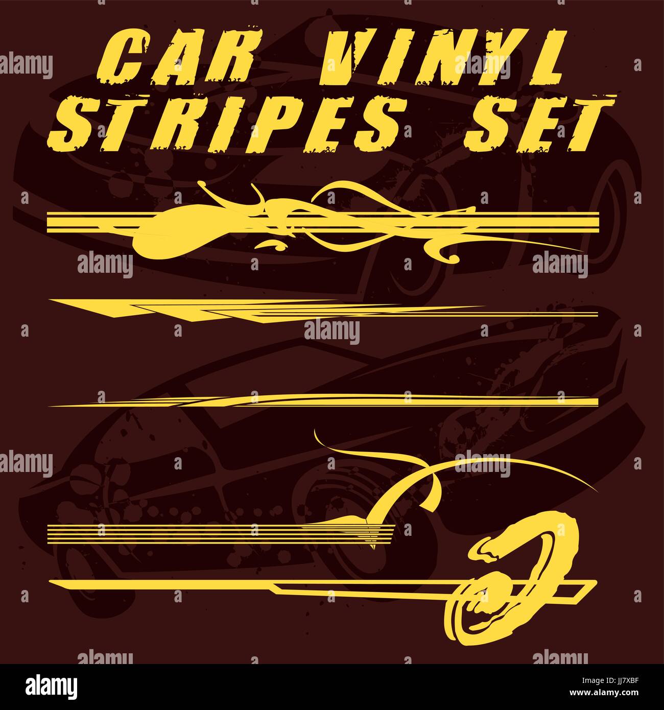 Car stripe design set to print and cut on vinyl Stock Vector Image ...
