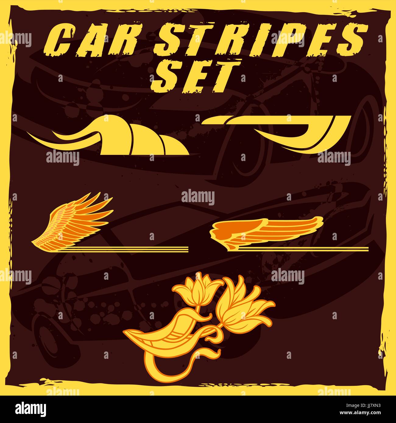 Car stripe design set to print and cut on vinyl Stock Vector Image ...