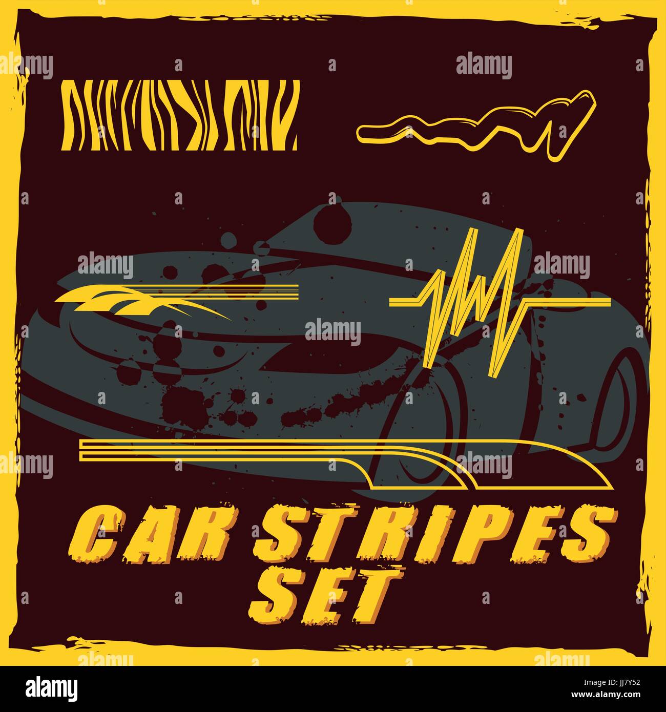 Car stripe design set to print and cut on vinyl Stock Vector Image ...