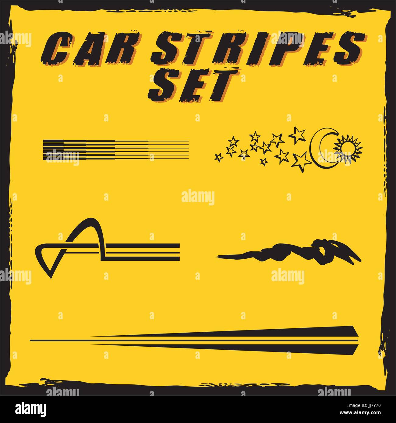 Car stripe design set to print and cut on vinyl Stock Vector Image ...