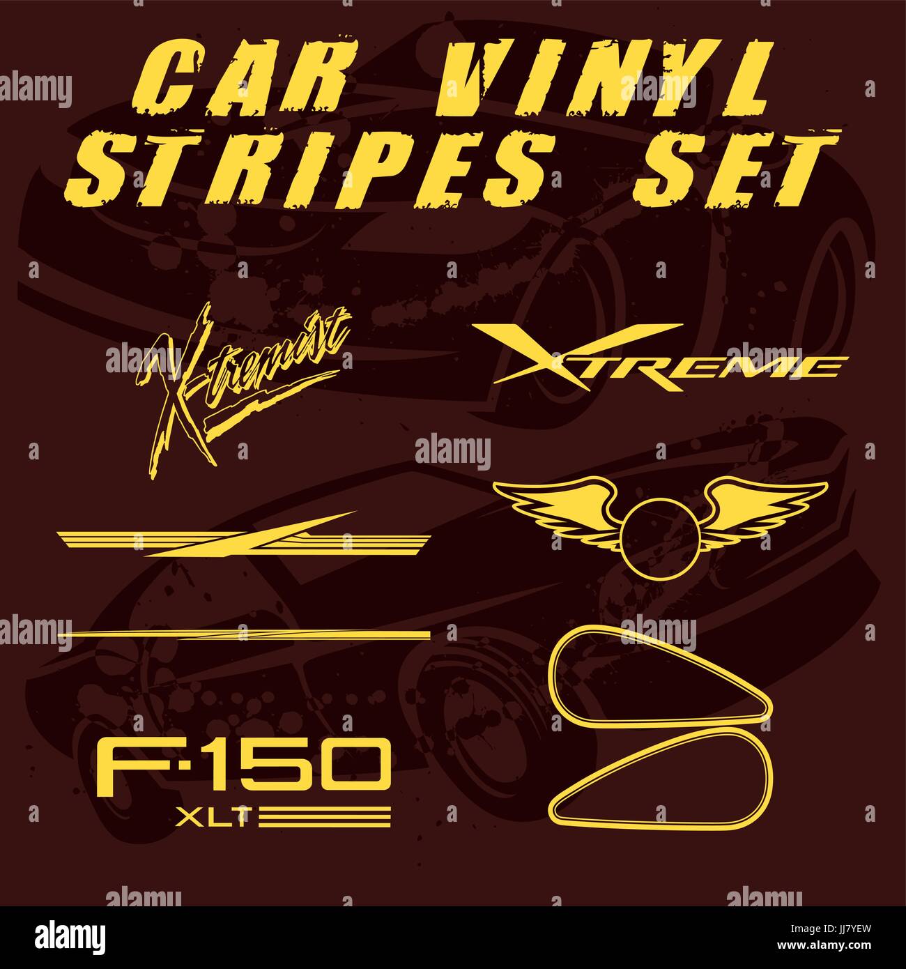 Car stripe design set to print and cut on vinyl Stock Vector Image ...