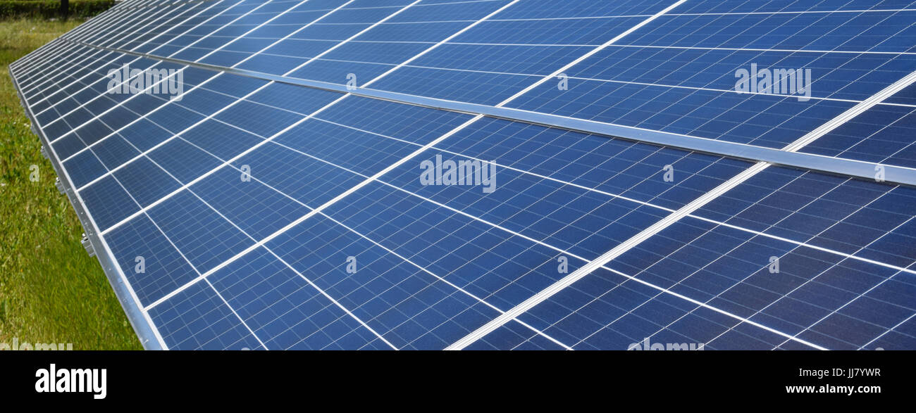 Close up of solar panel. Panorama view Stock Photo - Alamy