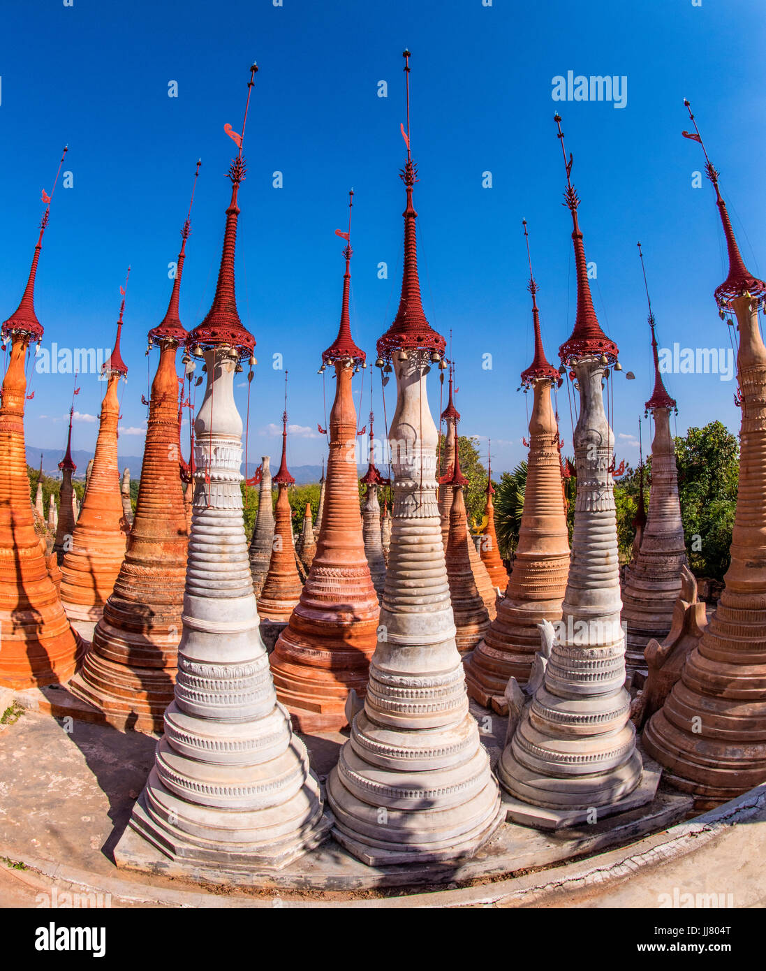 The Shwe Indein Pagoda - a group of Buddhist pagodas in the village of ...
