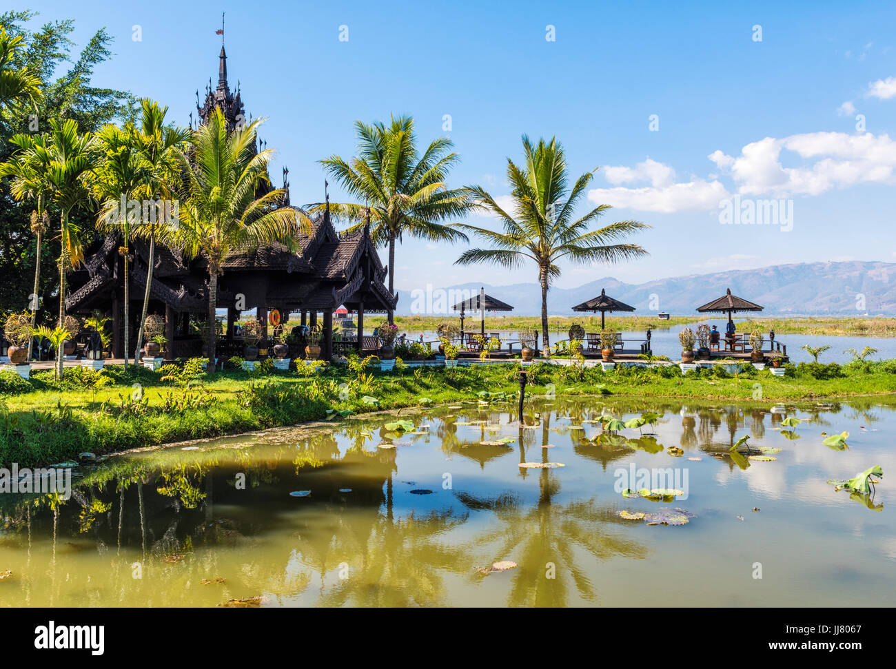 Traditional resort on Inle Lake, Shan State, Myanmar Stock Photo - Alamy
