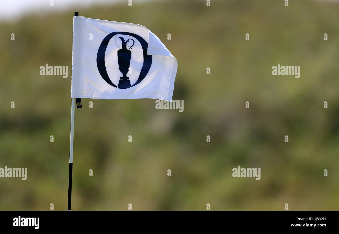 The Open flag during practice day three of The Open Championship 2017 ...