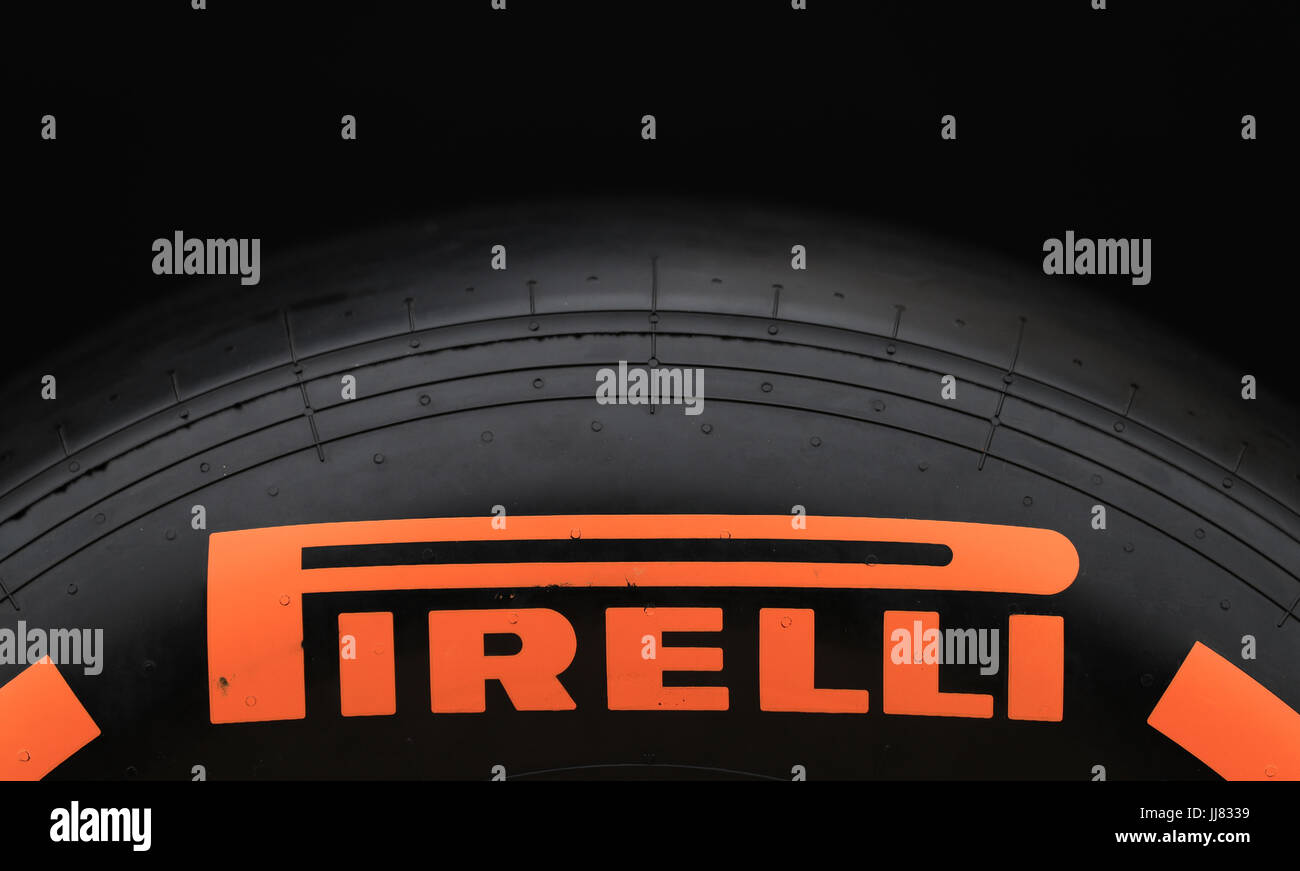 A general view of a Pirelli Formula One tyre during the 2017 British ...