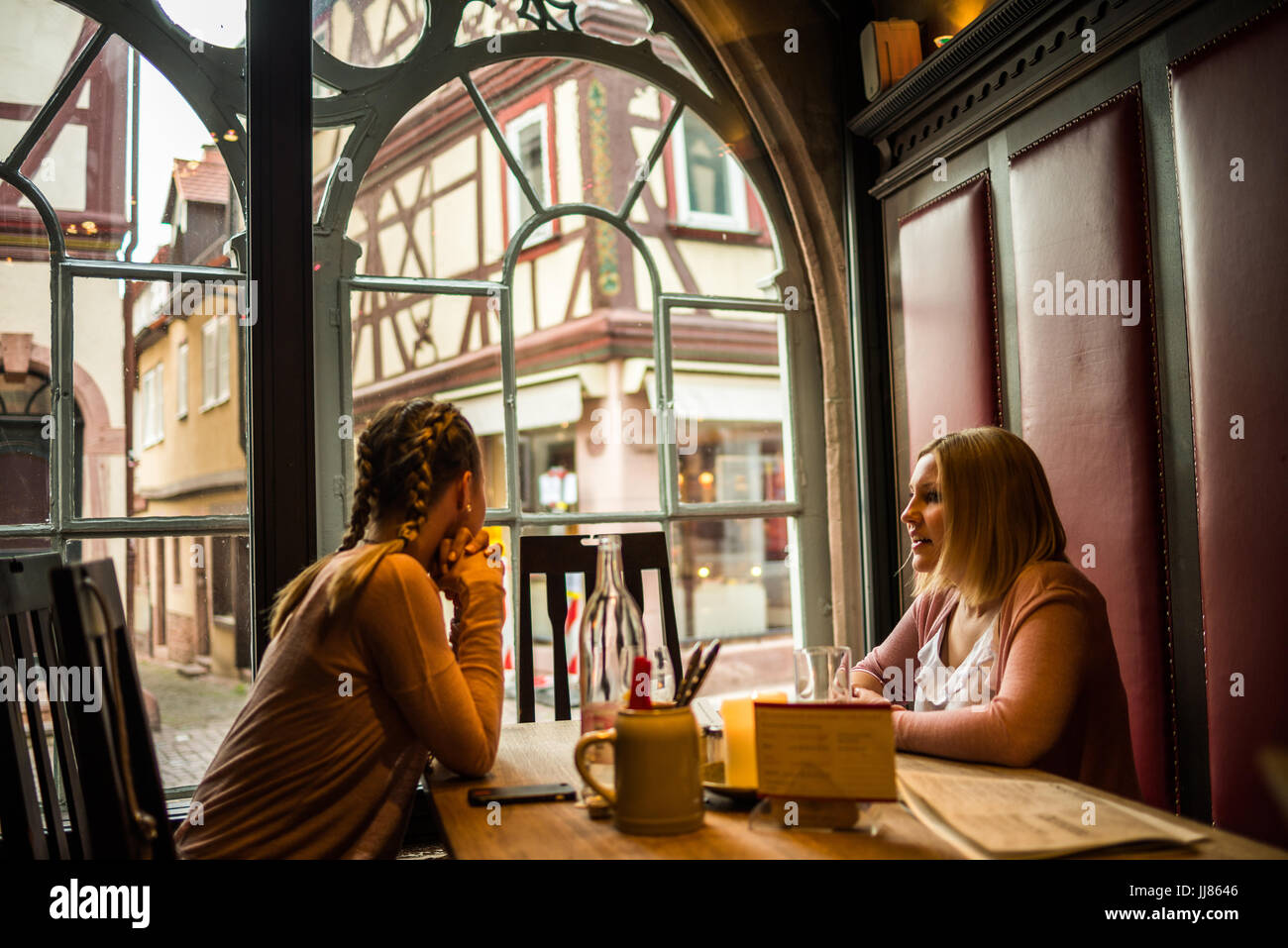 Interior of the restaurant, hotel zum riesen, miltenberg city, bavaria ...