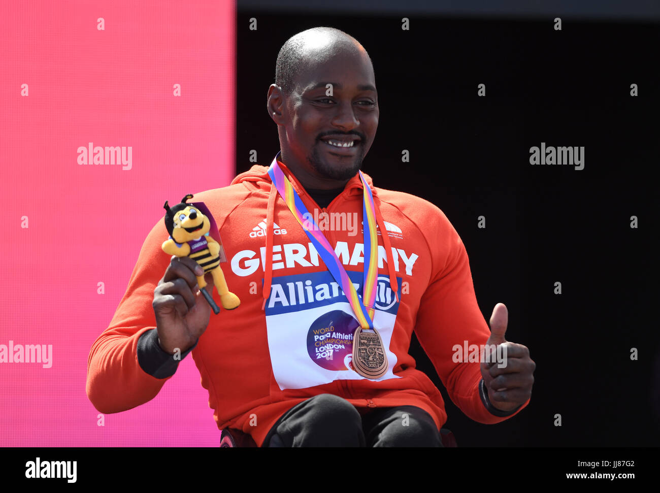 Germany's Alhassane Balde after winning bronze in the 1500m T54 during ...