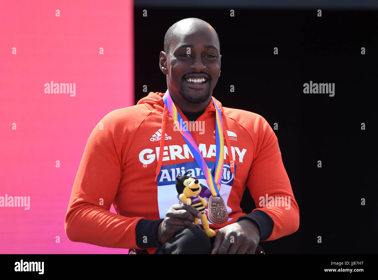 Germany's Alhassane Balde after winning bronze in the 1500m T54 during ...
