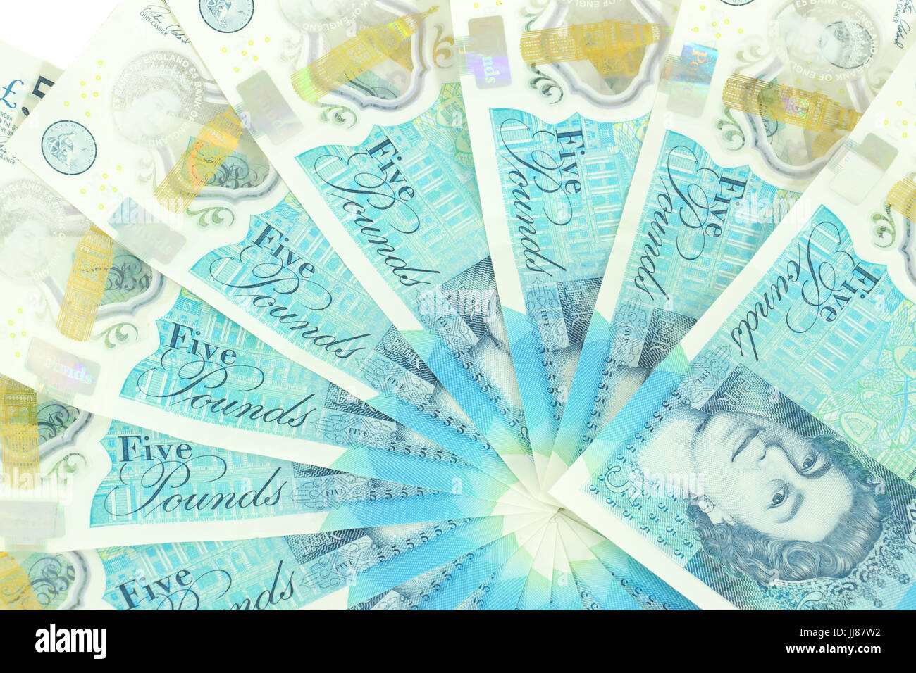 The newly introduced currency of the United Kingdom - The polymer five ...