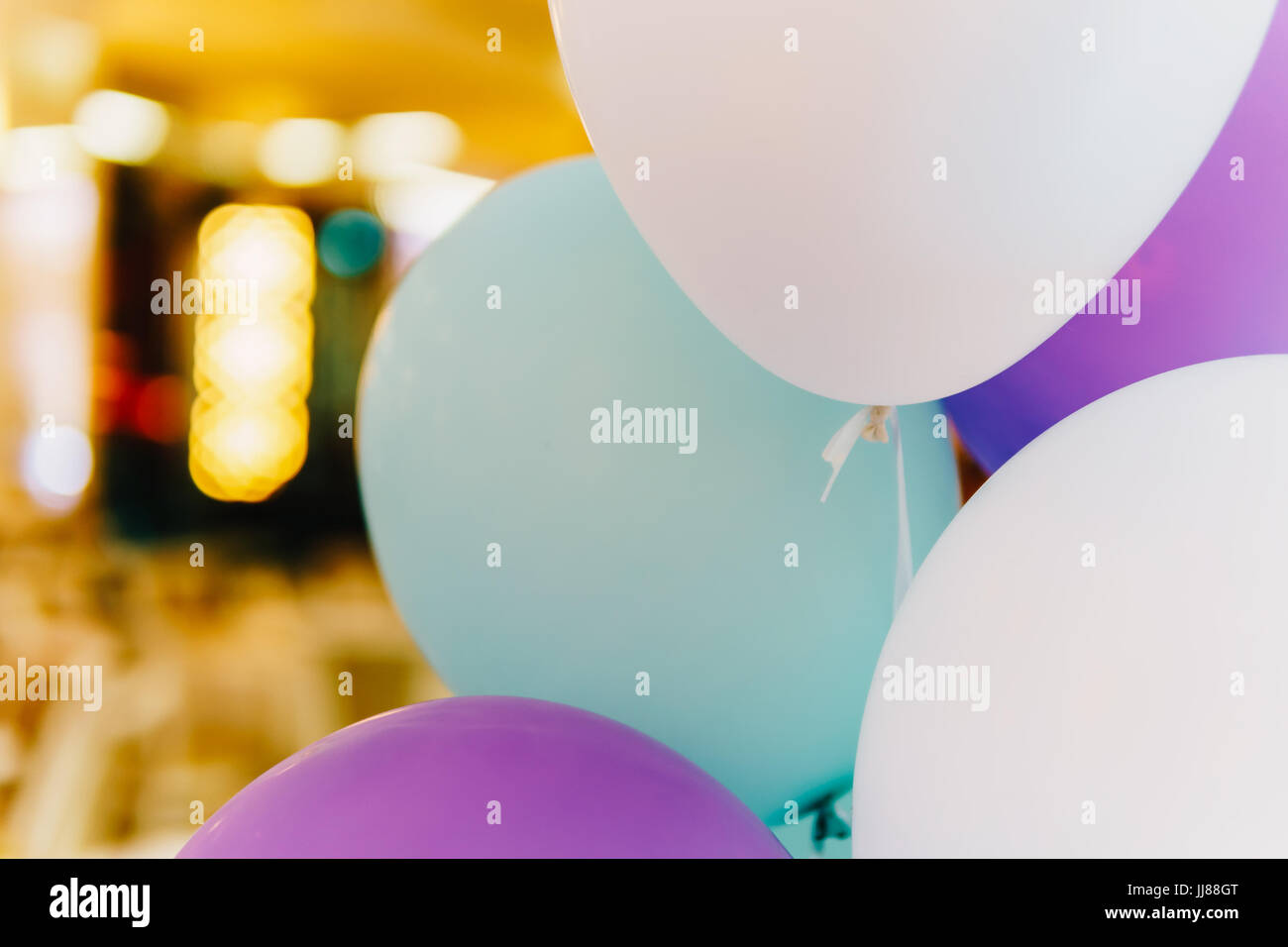Colorful Balloons At Restaurant Party Stock Photo - Alamy
