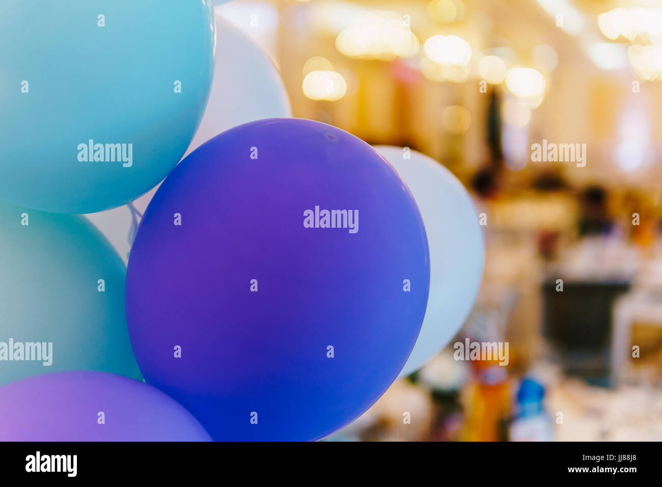 Colorful Balloons At Restaurant Party Stock Photo - Alamy