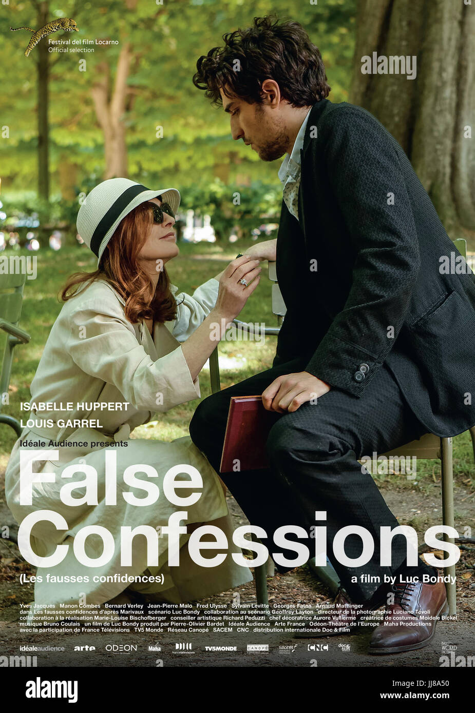 FALSE CONFESSIONS, US poster, from left: Isabelle Huppert, Louis Garrel ...