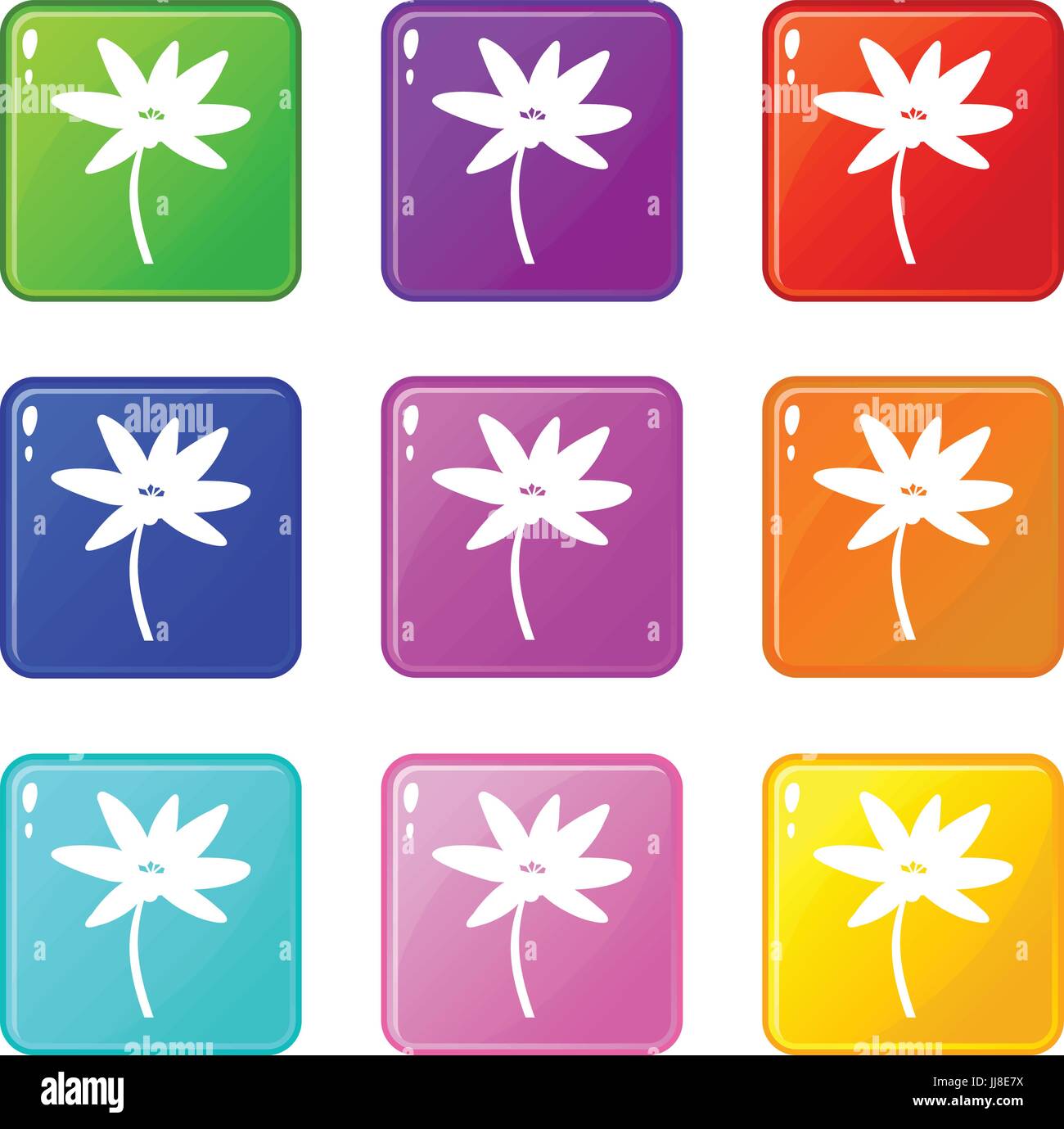 Tropical palm tree icons 9 set Stock Vector Image & Art - Alamy
