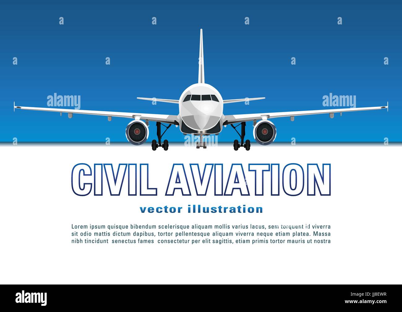 Aircraft vector. Banner, poster, flyer, card from plane against the ...