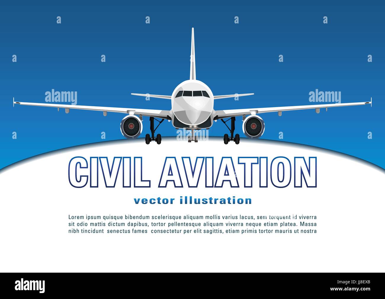 Aircraft vector. Banner, poster, flyer, card from plane against the ...