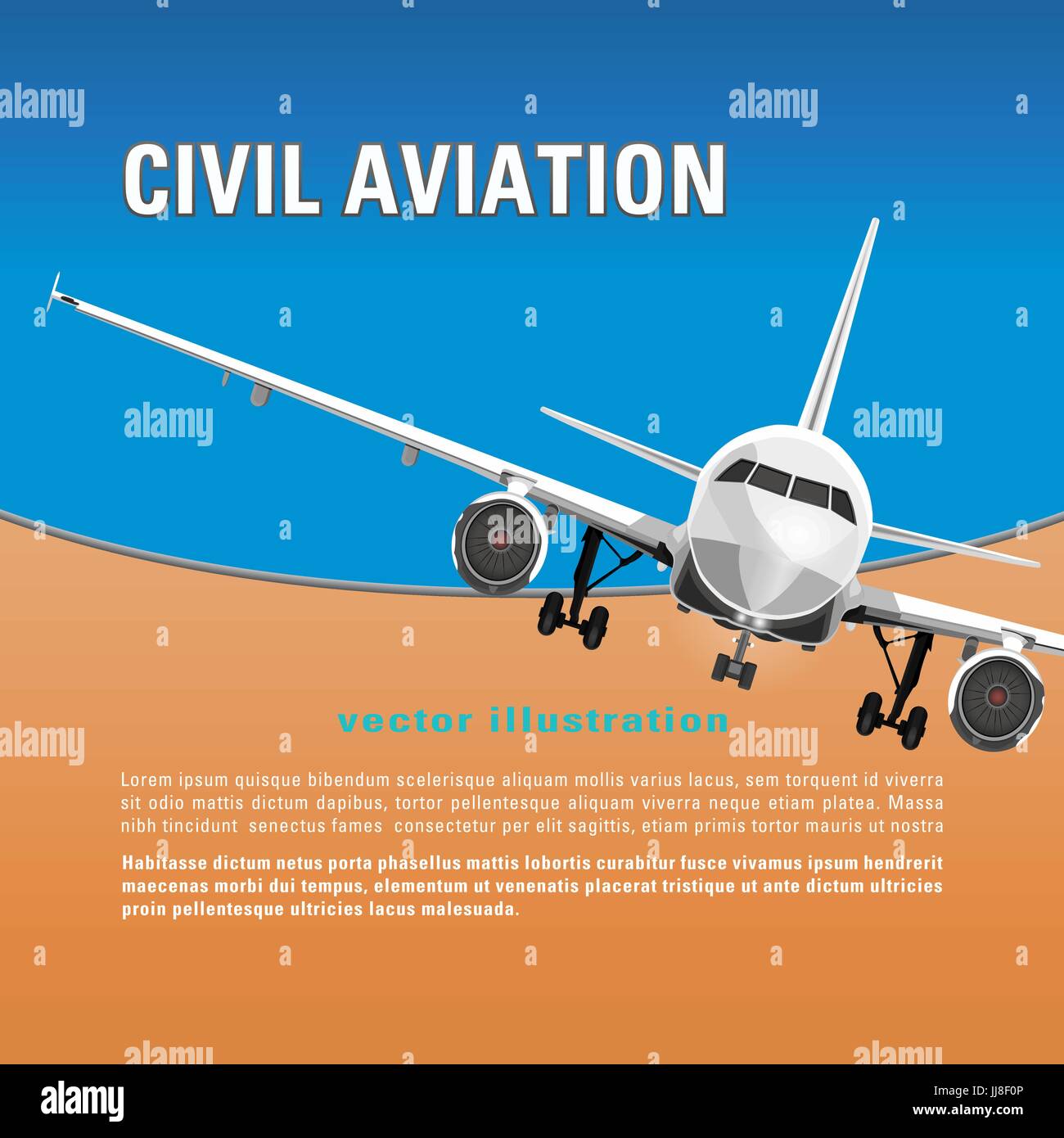 Aircraft vector background. Banner, poster, flyer, card with a flying ...