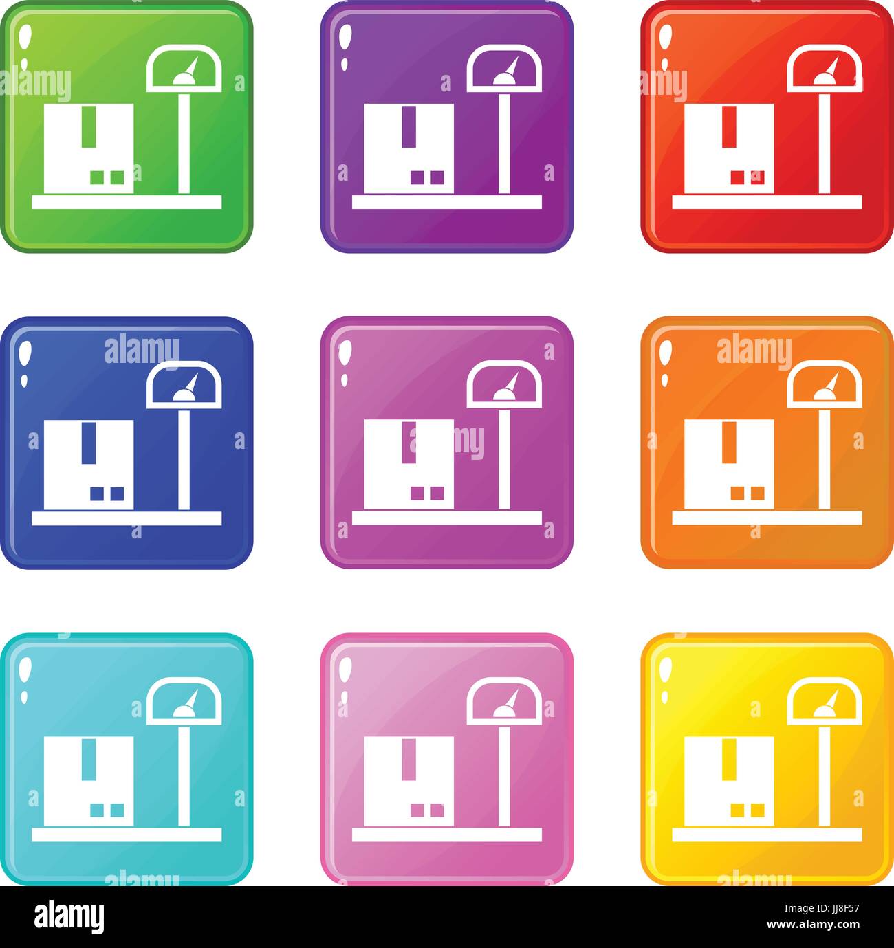 Scales for cargo icons 9 set Stock Vector Image & Art - Alamy