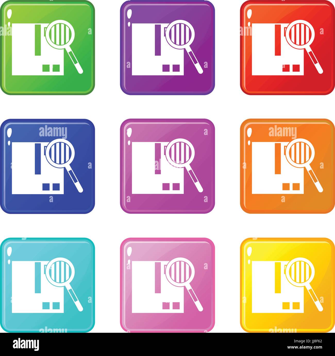Quality control icons 9 set Stock Vector Image & Art - Alamy