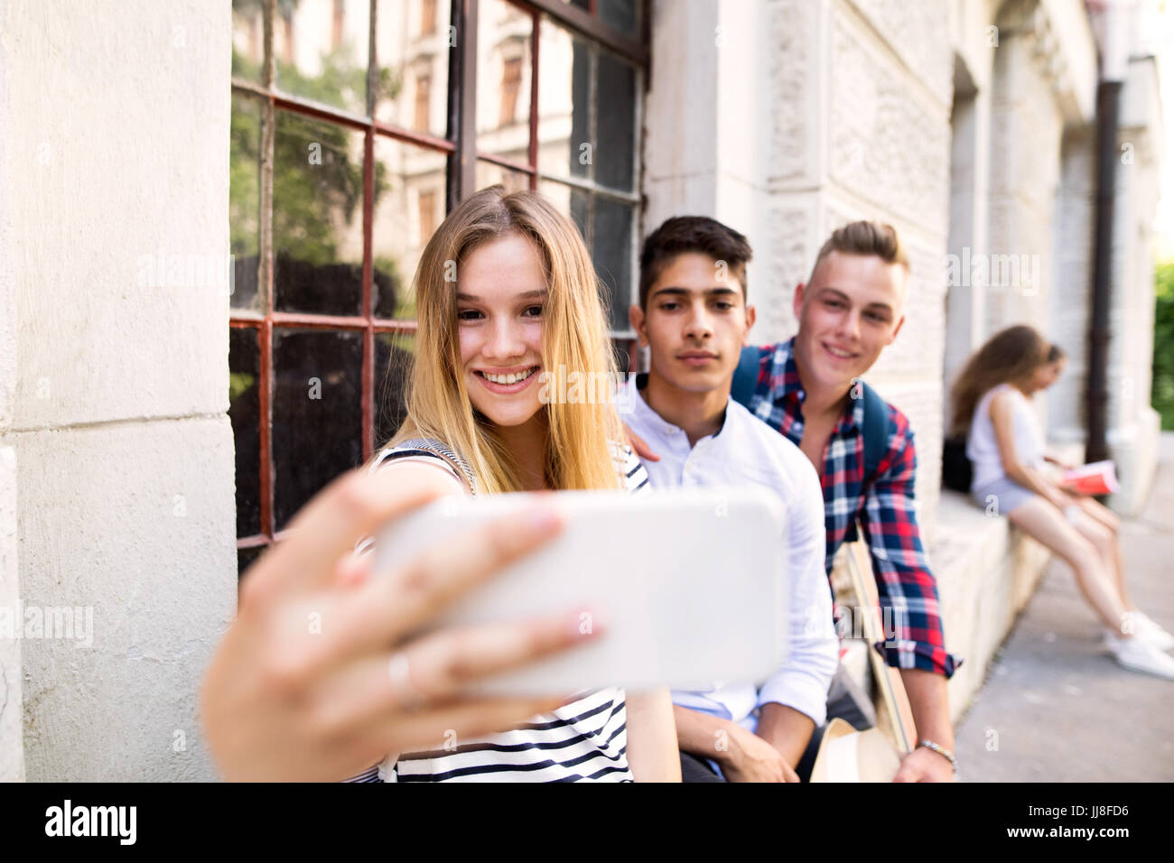 College students take selfie in hi-res stock photography and images - Alamy