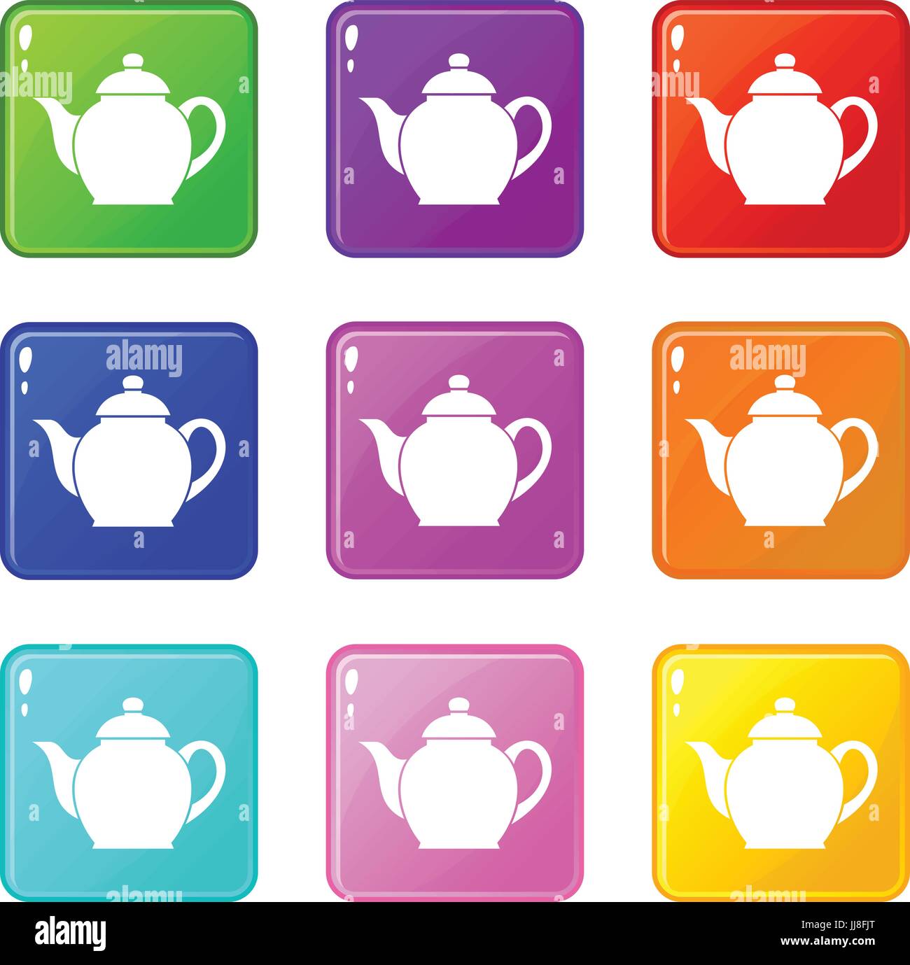 Teapot icons 9 set Stock Vector Image & Art - Alamy
