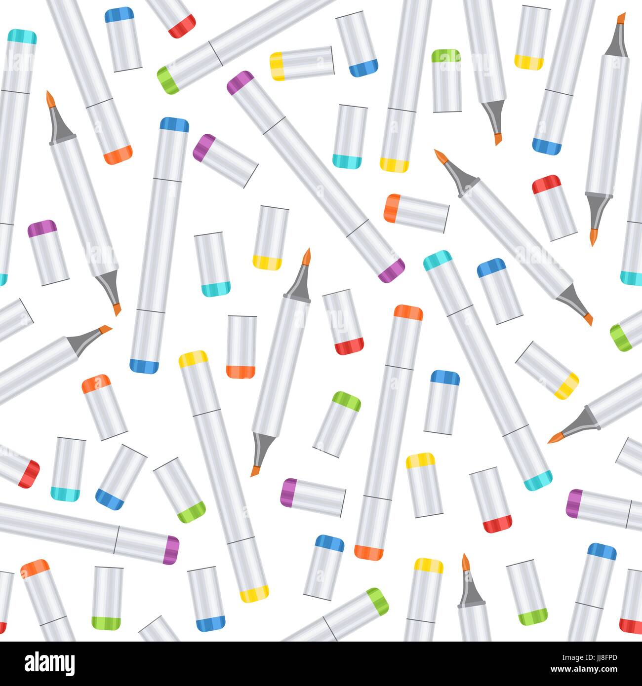 Markers seamless pattern, art background. Realistic multicolored ...