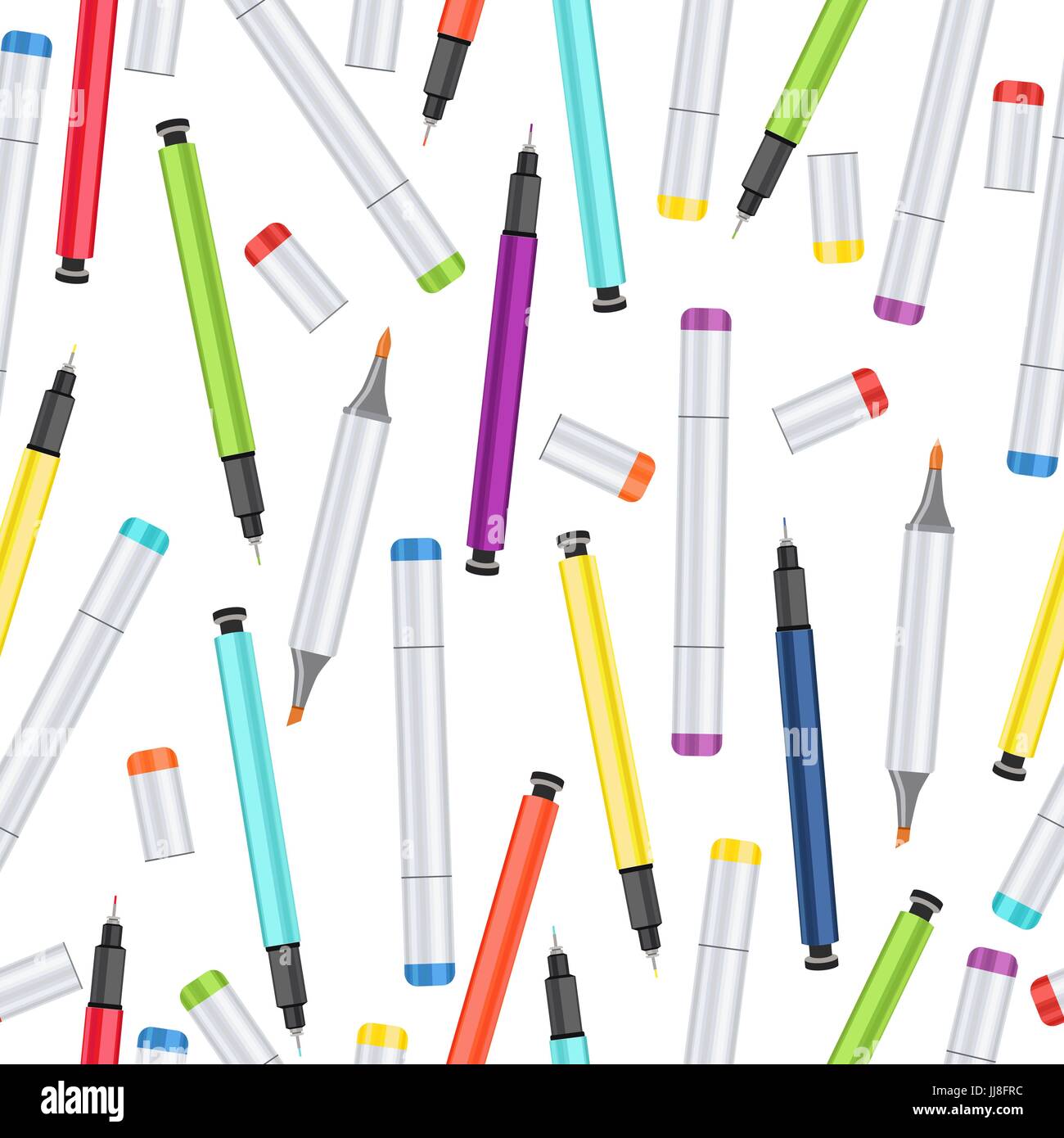 Markers, liners and handles capillary seamless pattern, art background ...