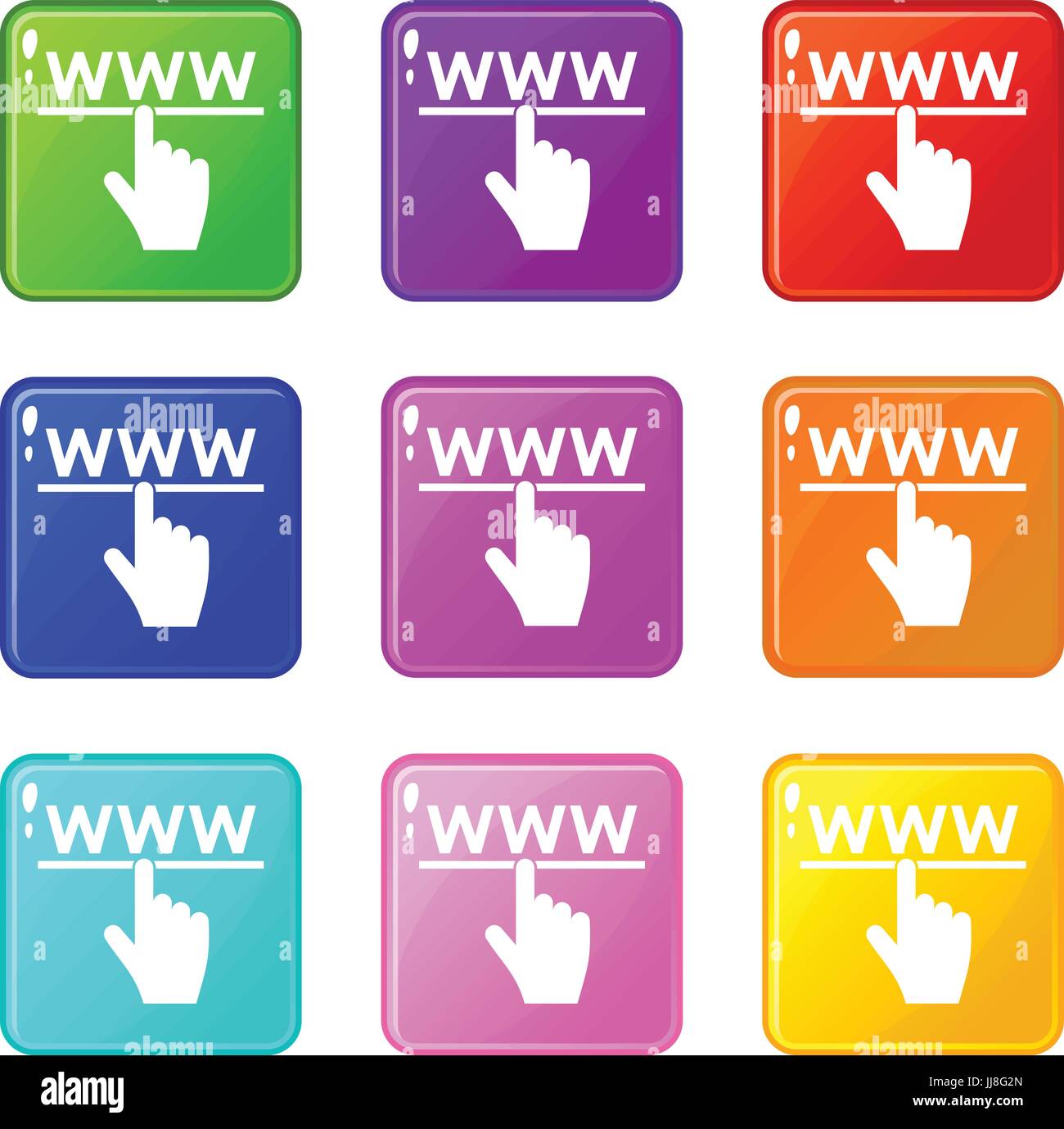Hand cursor and website icons 9 set Stock Vector Image & Art - Alamy