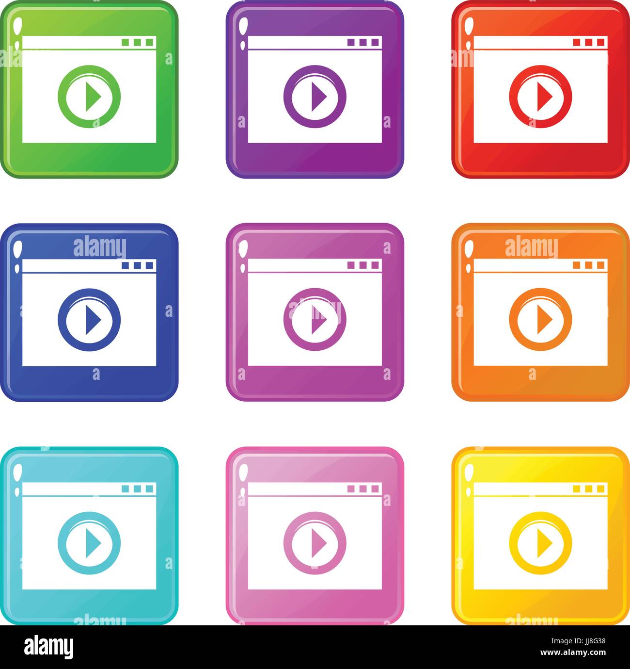 Video player icons 9 set Stock Vector Image & Art - Alamy