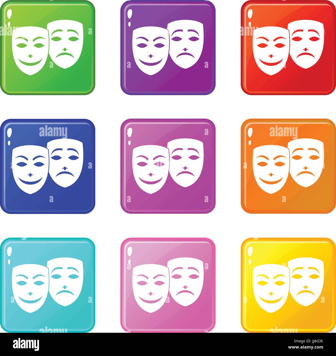 Carnival mask icons 9 set Stock Vector Image & Art - Alamy