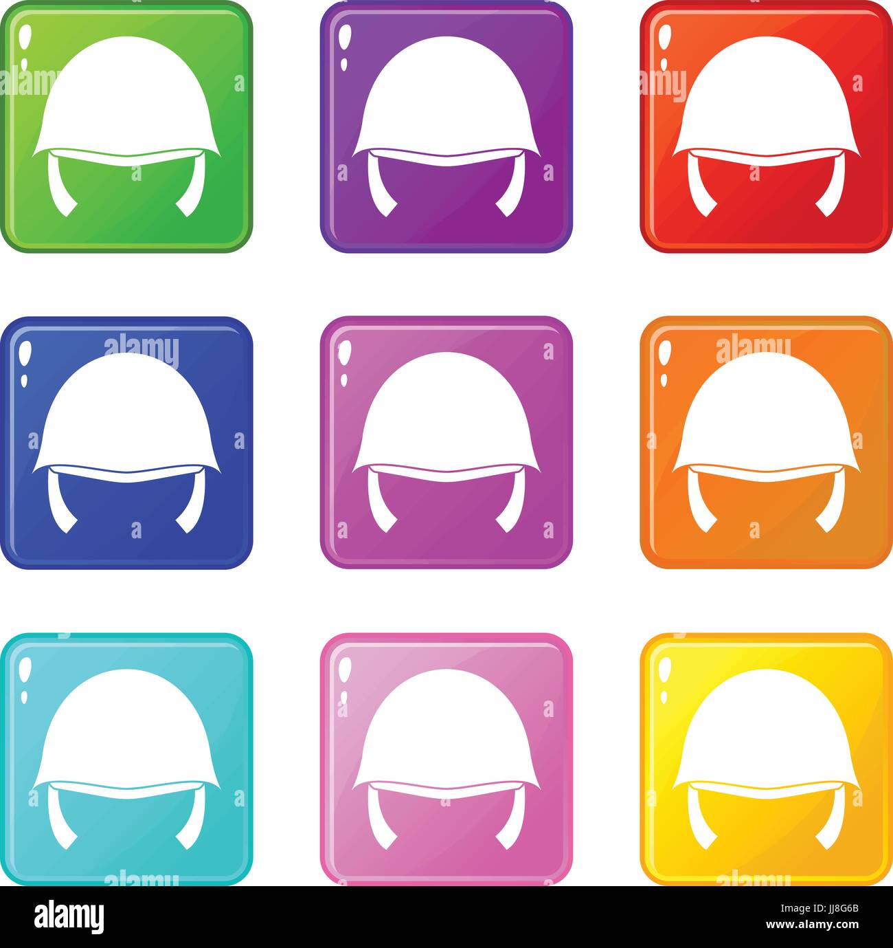 Military helmet icons 9 set Stock Vector Image & Art - Alamy