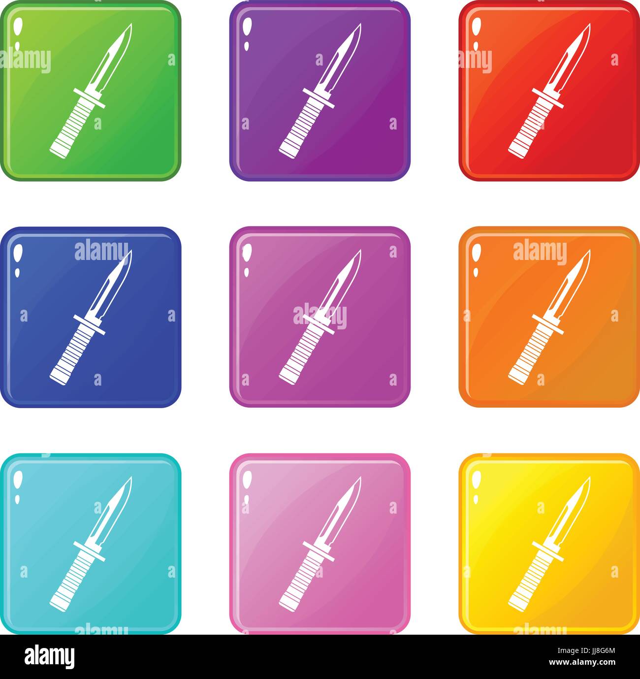 Military knife icons 9 set Stock Vector Image & Art - Alamy