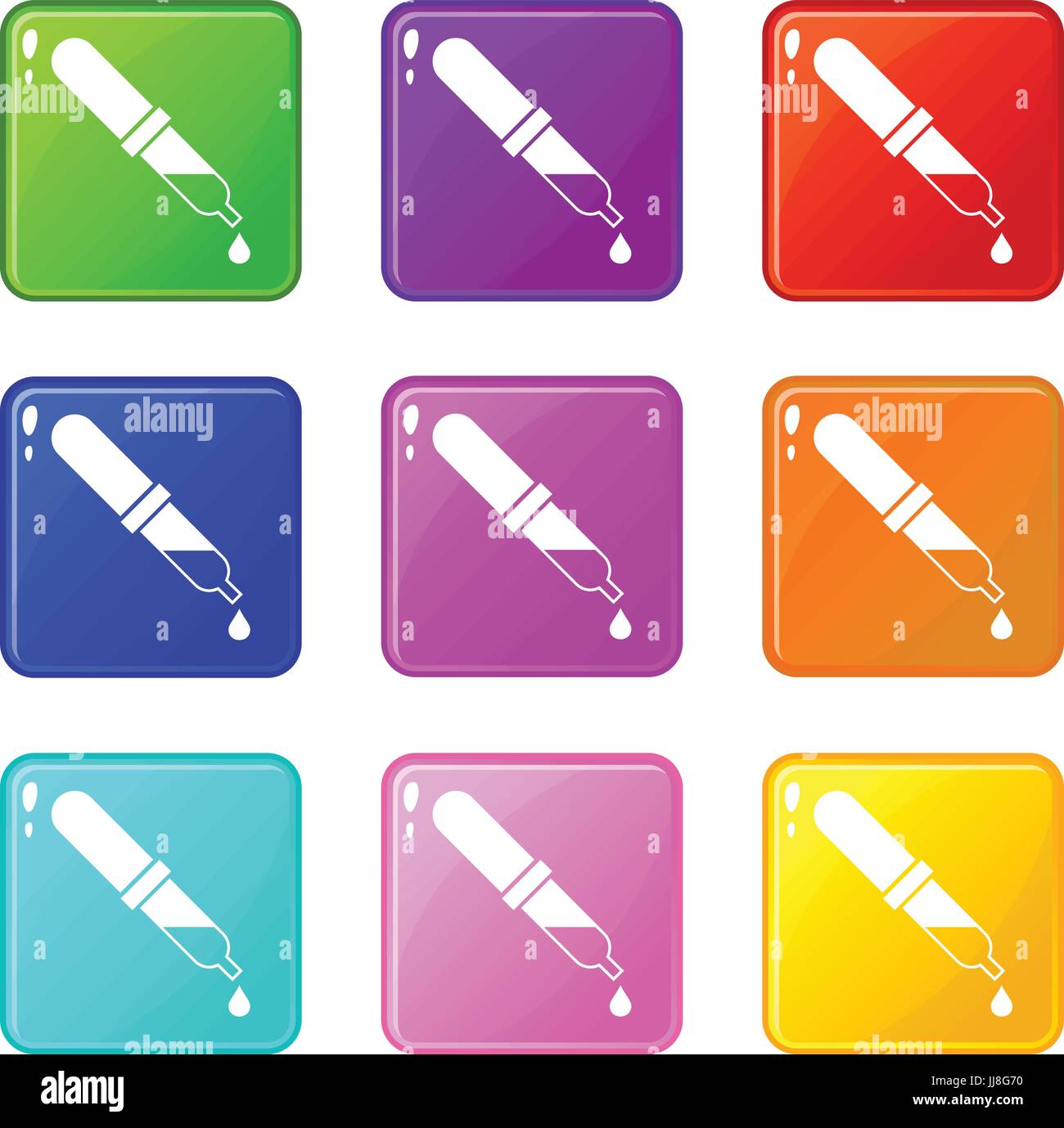 Pipette icons 9 set Stock Vector Image & Art - Alamy