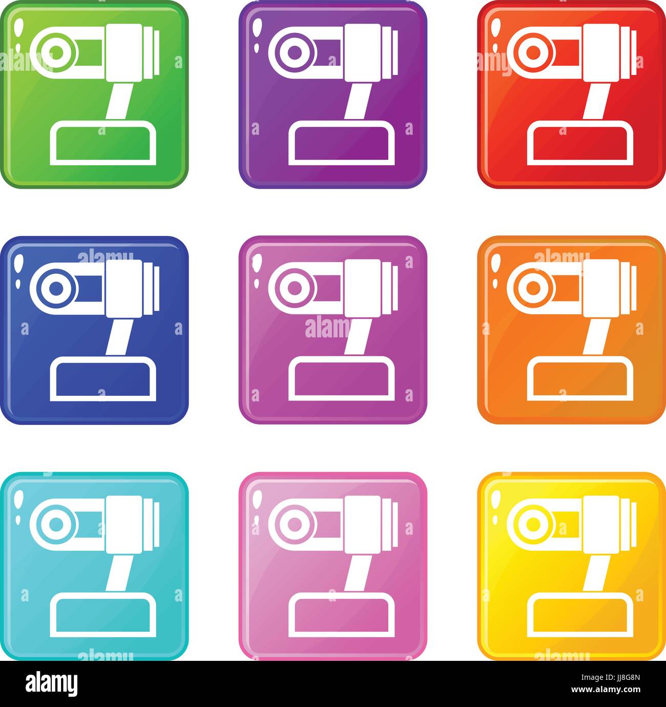 Webcam icons 9 set Stock Vector Image & Art - Alamy