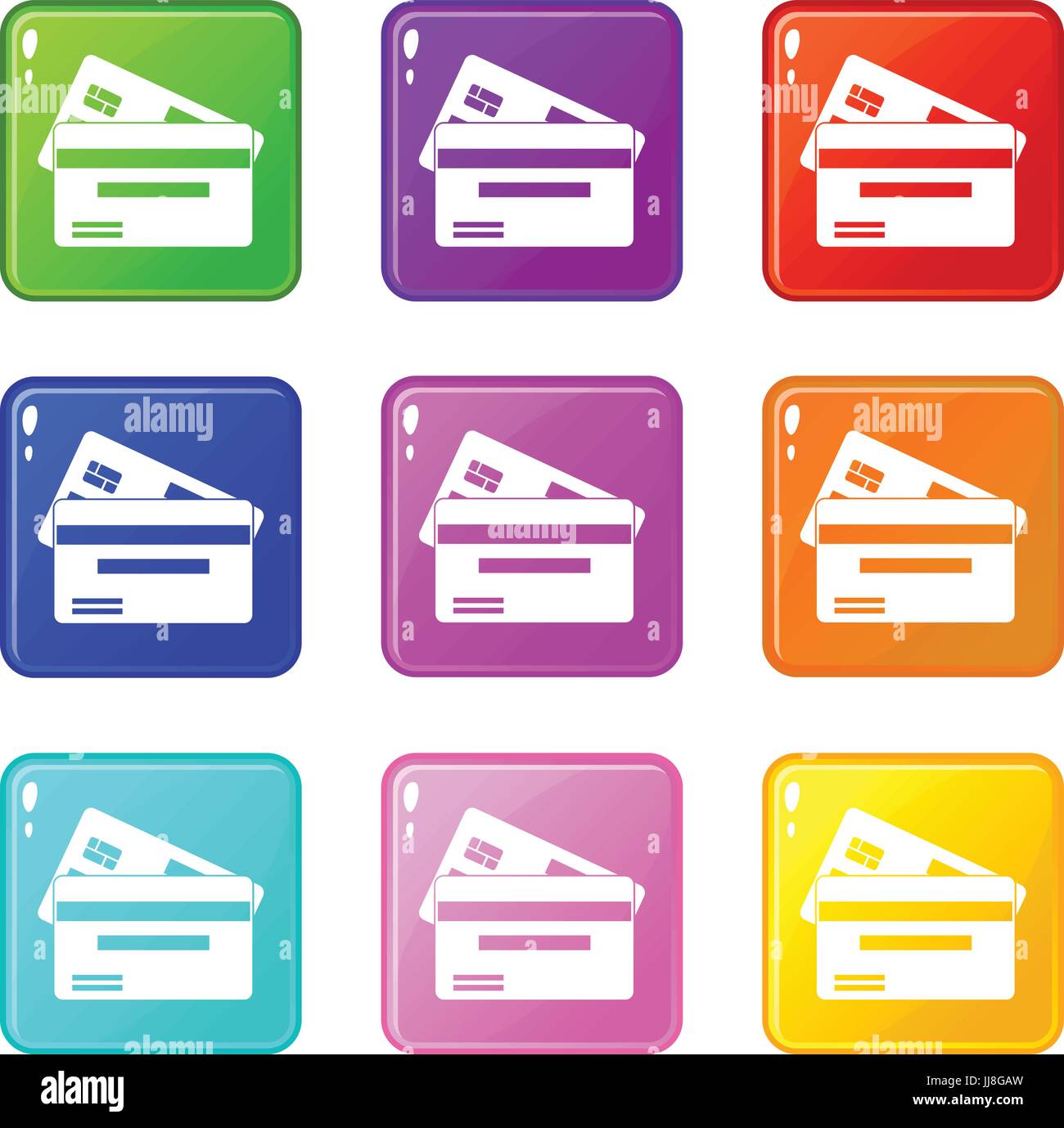 Credit card icons 9 set Stock Vector Image & Art - Alamy