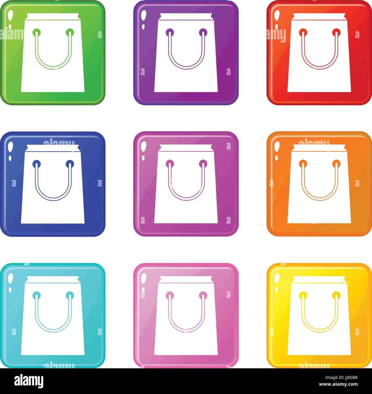 Paper bag icons 9 set Stock Vector Image & Art - Alamy