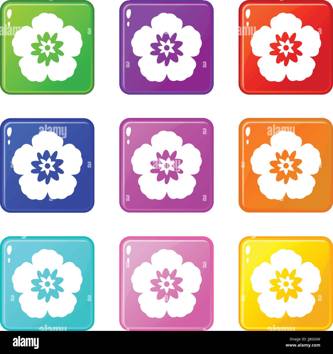 Rose of Sharon, korean flower icons 9 set Stock Vector Image & Art - Alamy