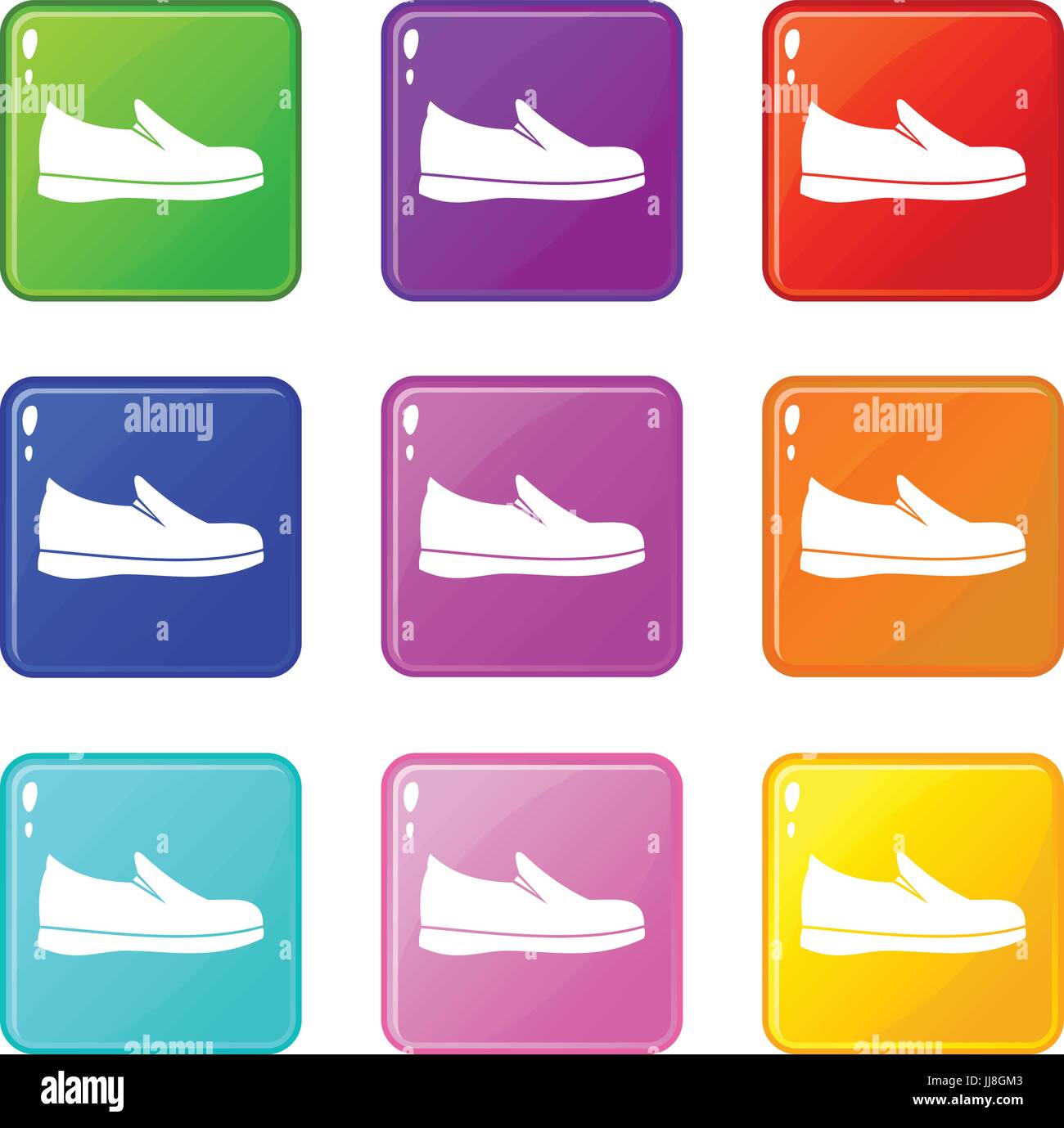Shoes icons 9 set Stock Vector Image & Art - Alamy