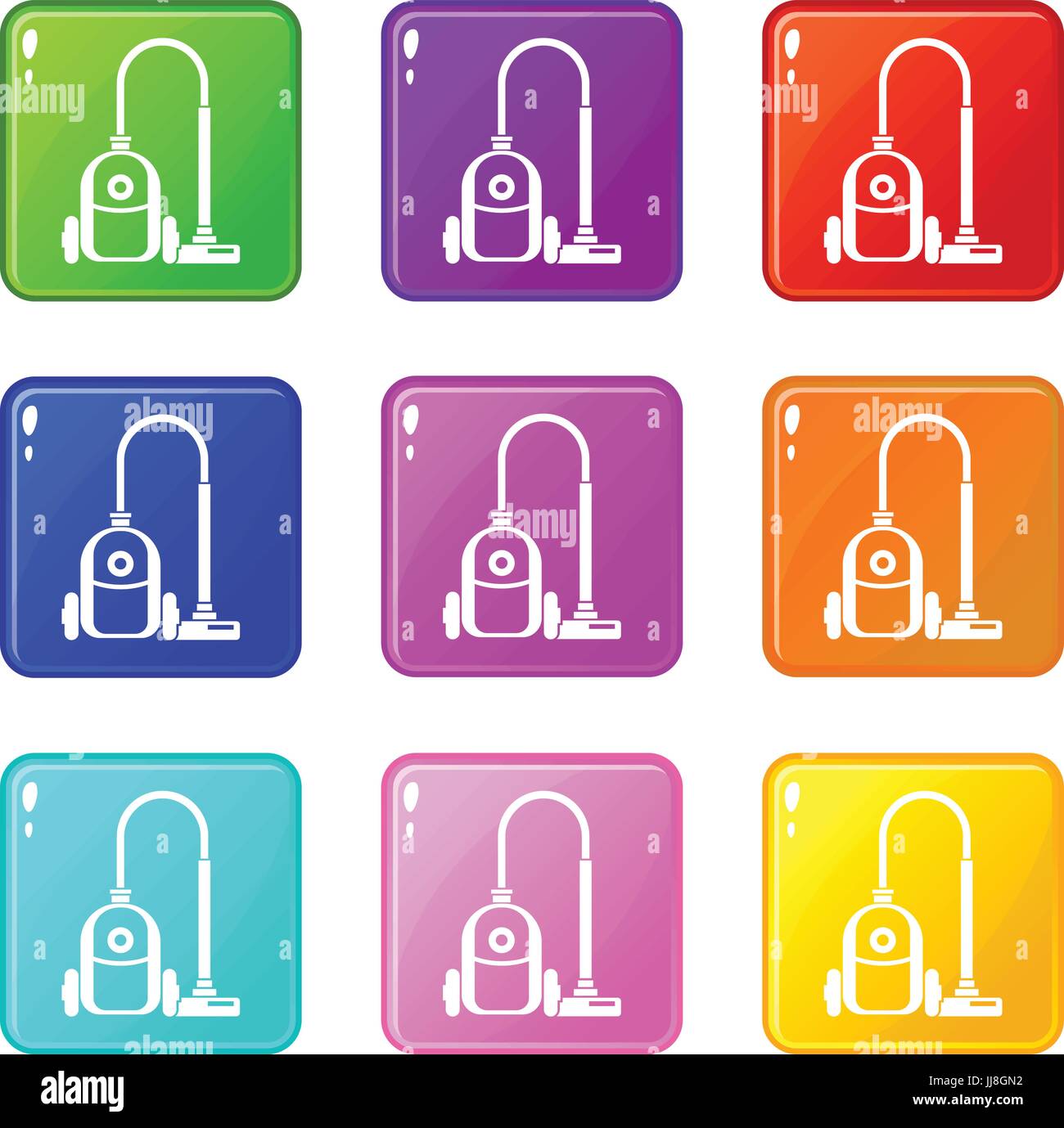 Vacuum cleaner icons 9 set Stock Vector Image & Art - Alamy